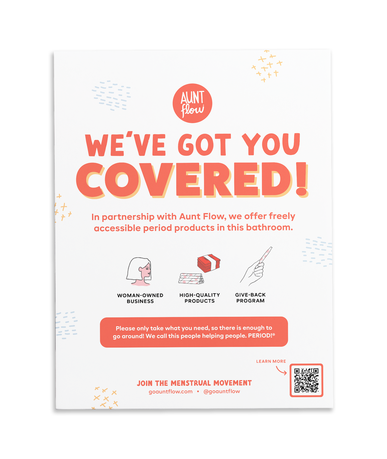 Aunt Flow Bathroom Signage