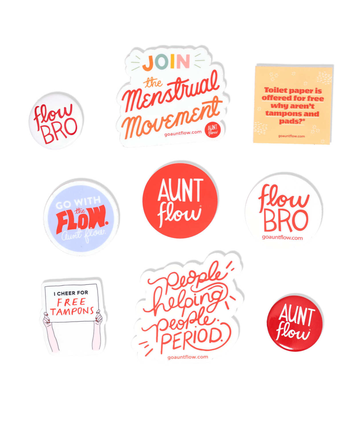Period Positive Sticker + Pin Bundle | Aunt Flow